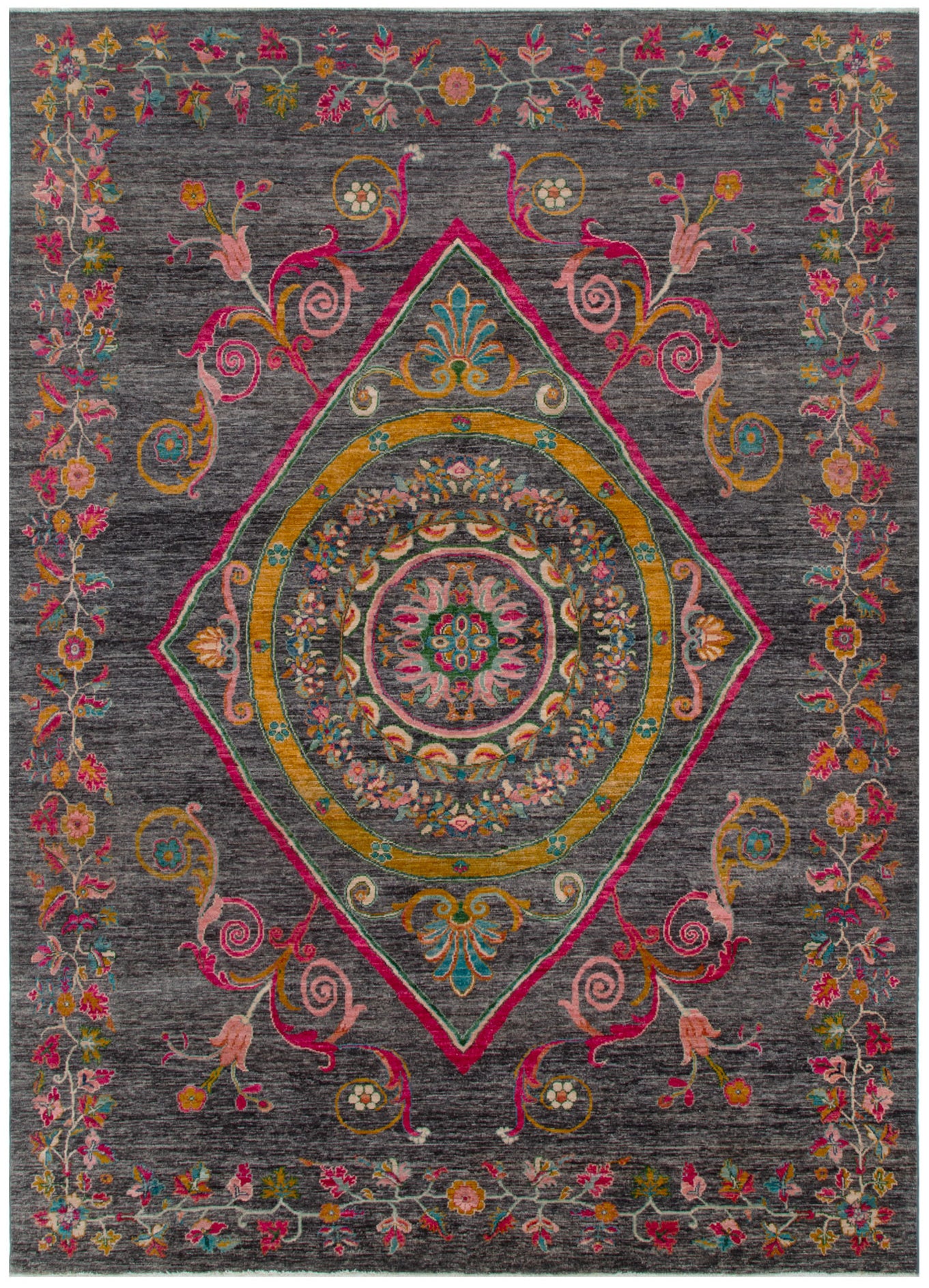 AFGHAN HANDKNOTTED WOOL CARPETS 282X201 RROM CHARCOAL CH 522 Hand Made – Brand Ventures Pty Ltd