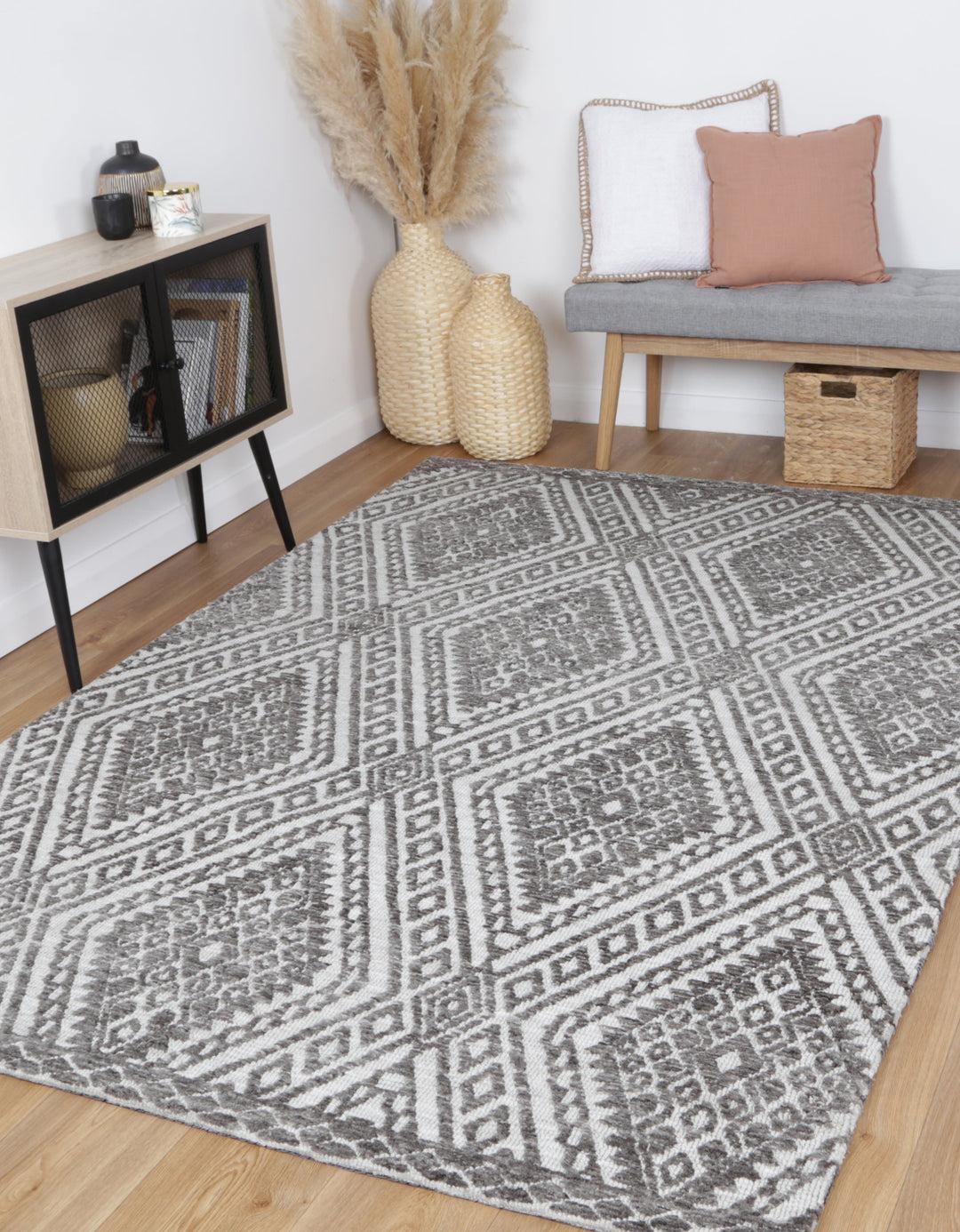 Amritsar Majitha Grey Cotton Blend Rug – Brand Ventures Pty Ltd