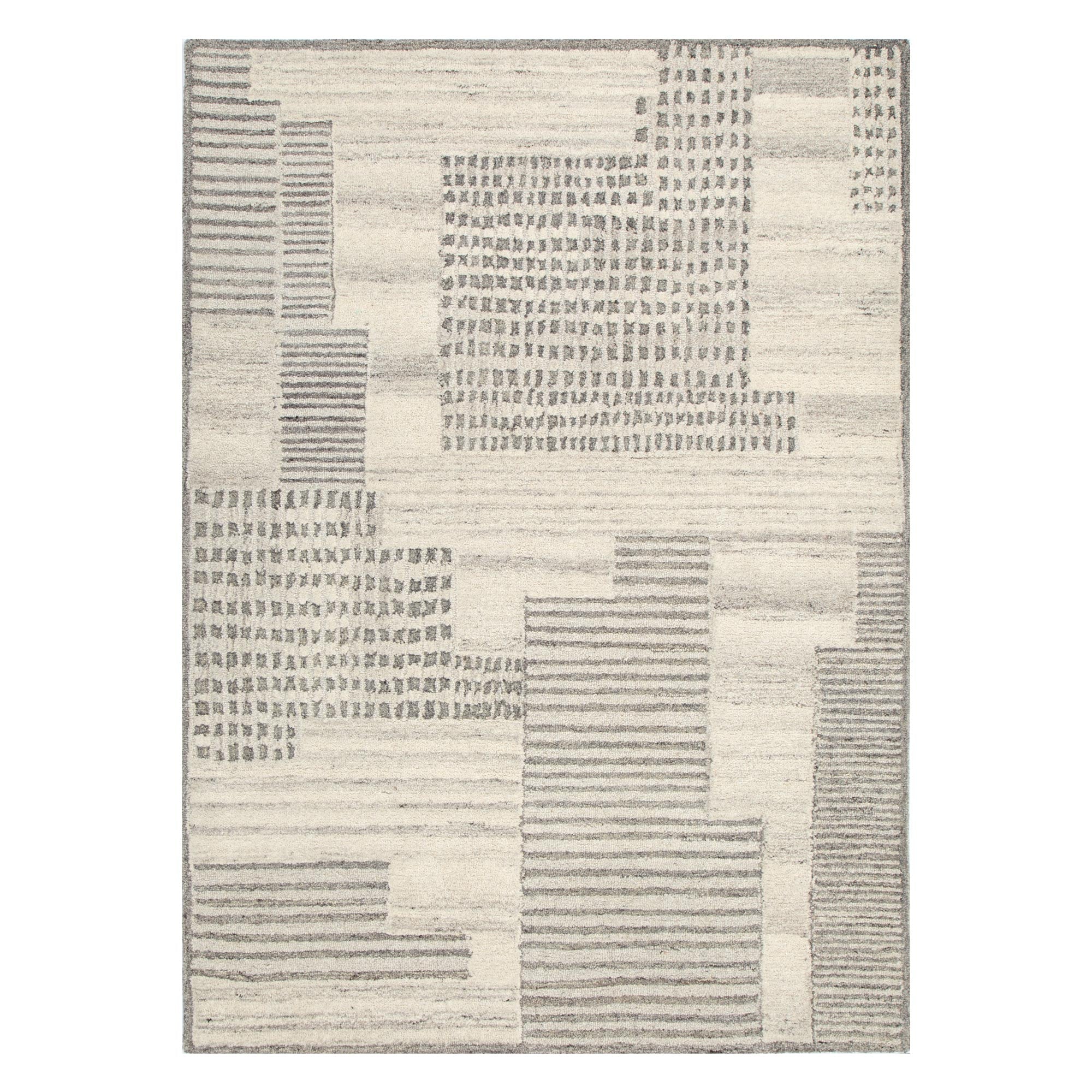 Cassian Prism Grey Cream Wool Rug - CASS02 – Brand Ventures Pty Ltd
