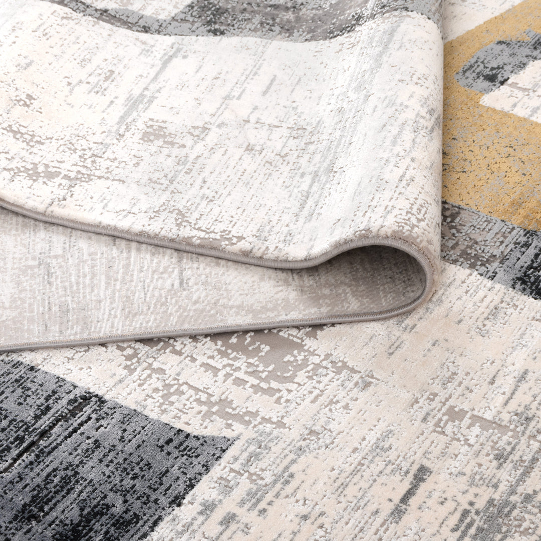Chateau Shapes Grey Gold Rug - CH06 – Brand Ventures Pty Ltd