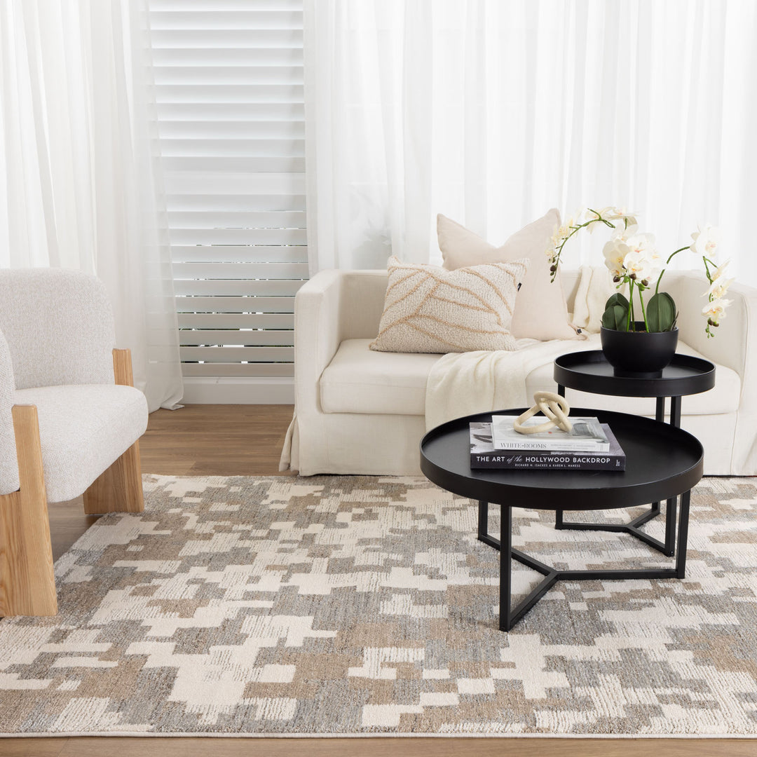 Nizza Abstract Beige Grey Rug - N007 – Brand Ventures Pty Ltd