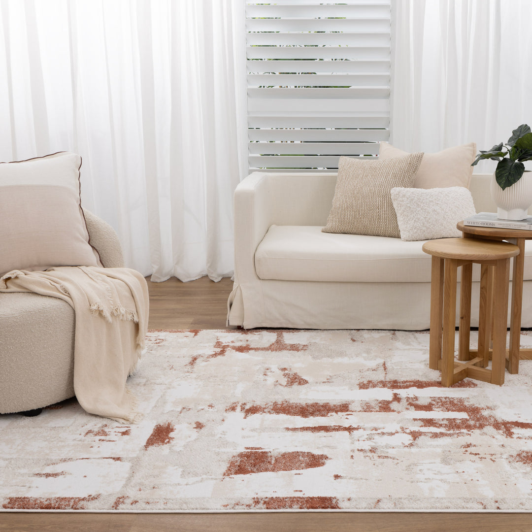 Wellington Abstract Wash Rust Rug - W010 – Brand Ventures Pty Ltd