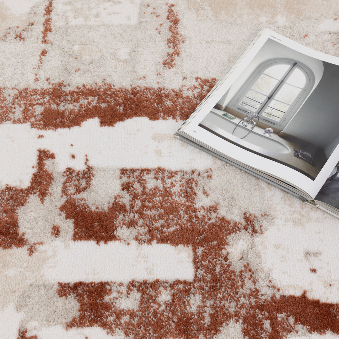 Wellington Abstract Wash Rust Rug - W010 – Brand Ventures Pty Ltd