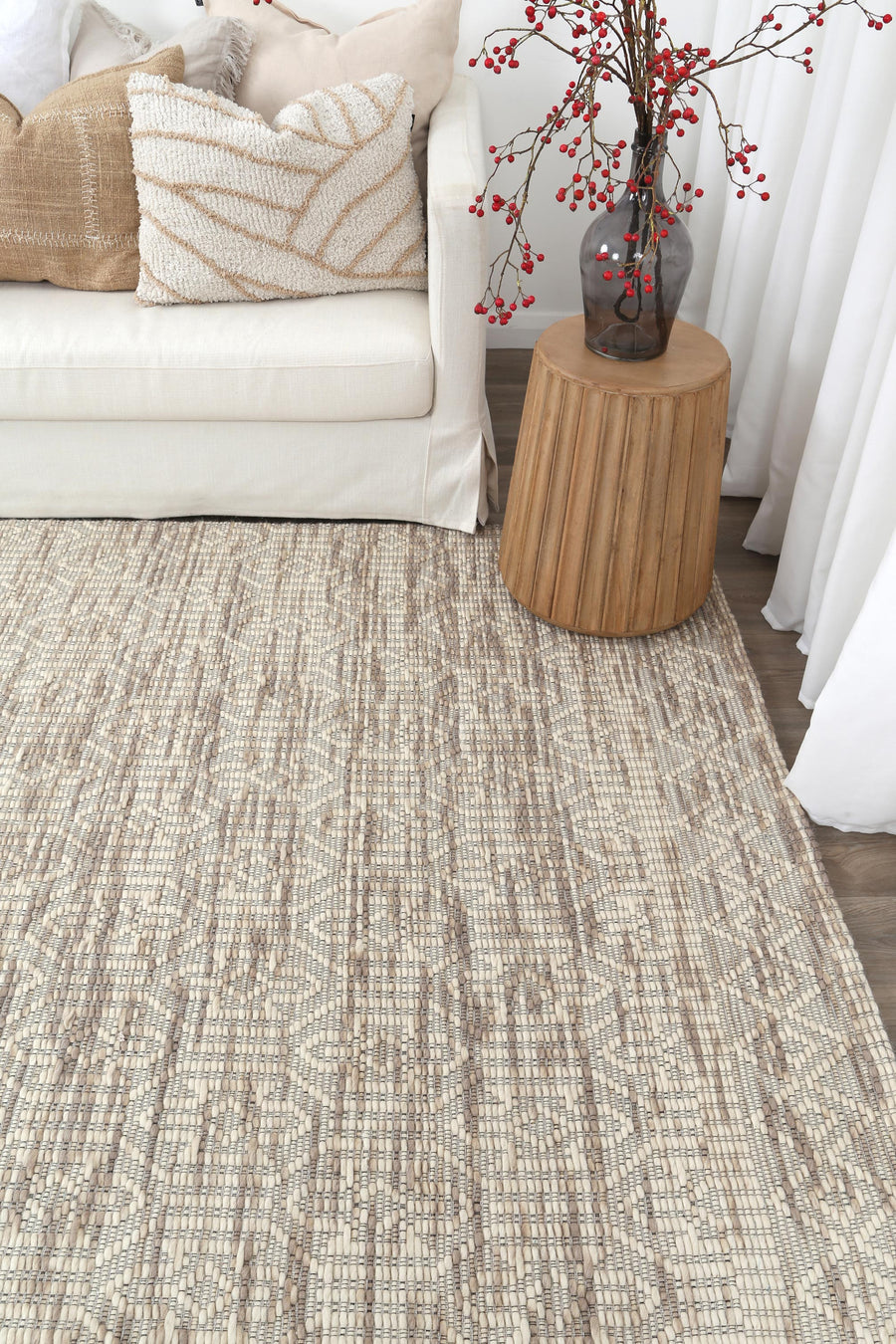 Copacabana Geometric Beige Wool Rug -PANI 01 BEIGE – Brand Ventures Pty Ltd