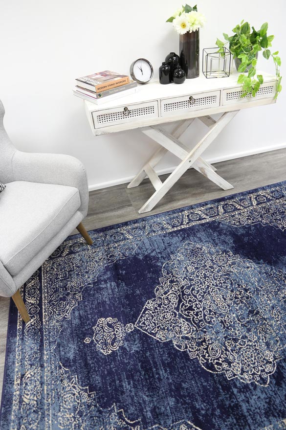 Arya Distressed Navy Rug - 6010 NAVY – Brand Ventures Pty Ltd