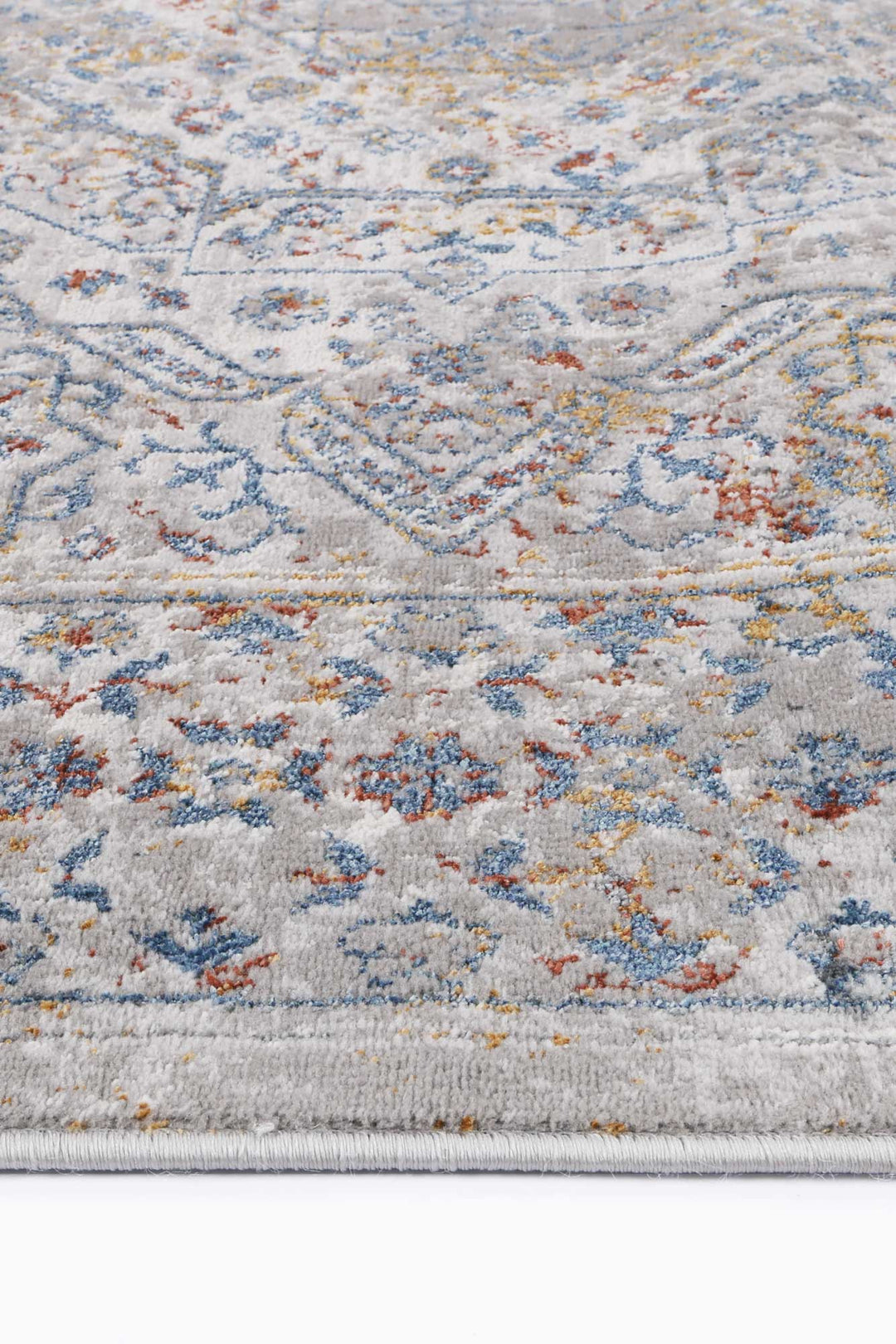 Porto Aurora Grey & Blue Traditional Rug - 14 – Brand Ventures Pty Ltd